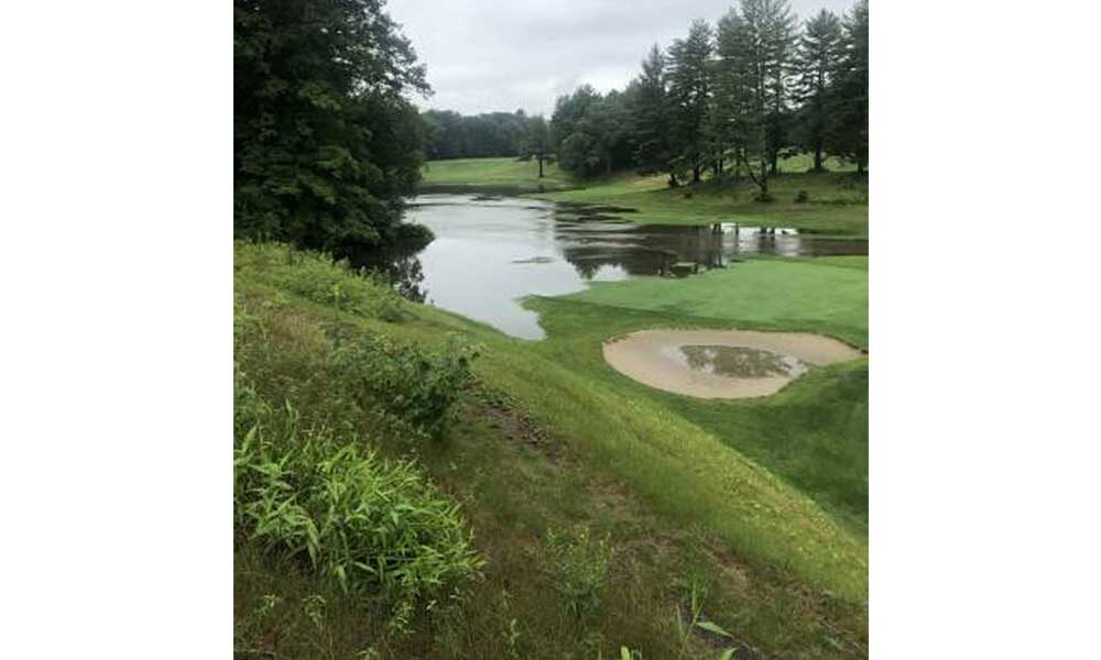 Golf Course in Western Massachusetts affected by flooding